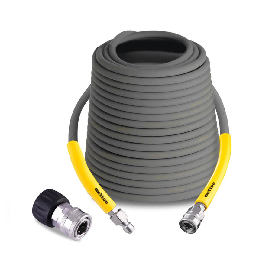 Active 15m Pressure Washer Hose | 4000 PSI, 12 GPM, Steel Braided | Car ...